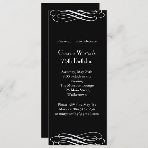 Midnight Birthday Invitation (black) | Zazzle