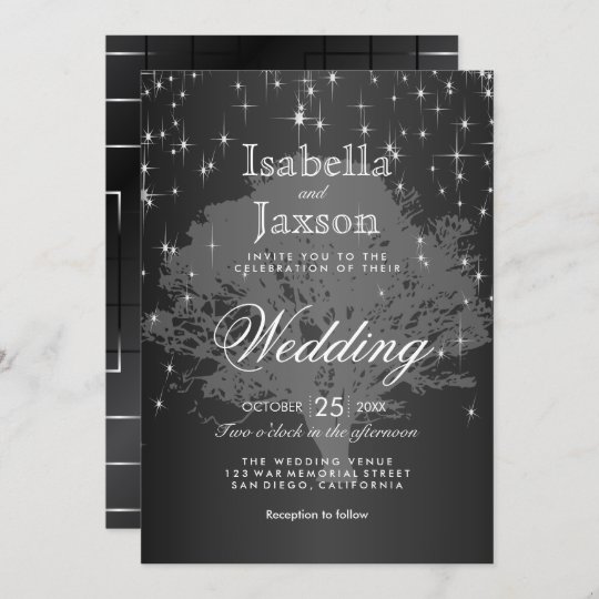 Midnight Black Under the Stars Wedding Invitation | Zazzle.com