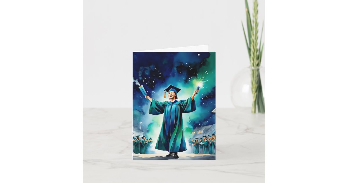 Midnight Blaze - High School Graduation Celebrate Card | Zazzle