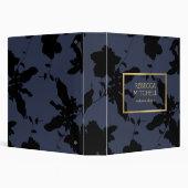 Midnight Blue Floral Pattern Personalized Binder | Zazzle