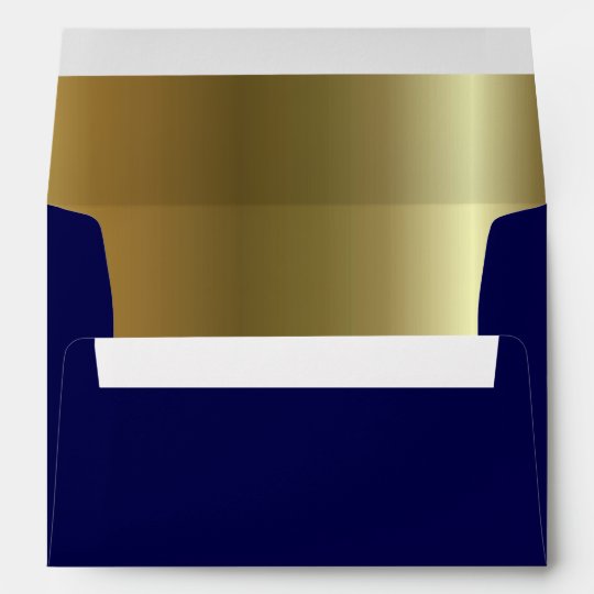 Midnight Blue Metallic Golden Inside A7 Envelope | Zazzle.com
