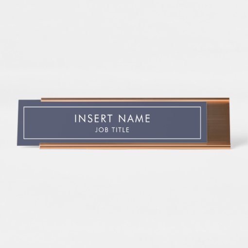 Midnight Blue Modern Professional Desk Name Plate | Zazzle