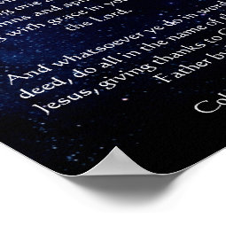 Midnight Blue Starry Sky Custom Text Poster | Zazzle