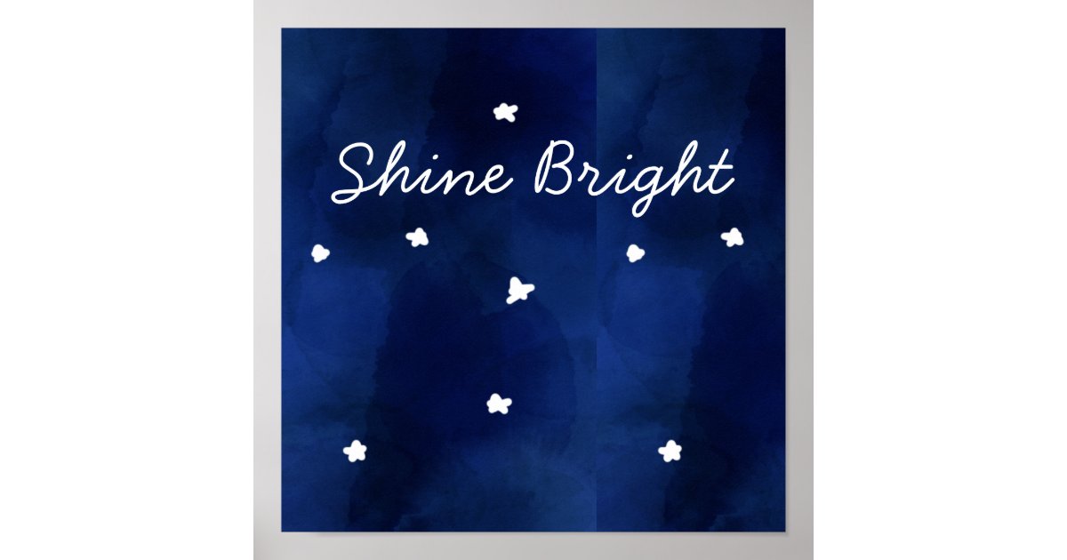 Midnight Blue starry sky Poster | Zazzle