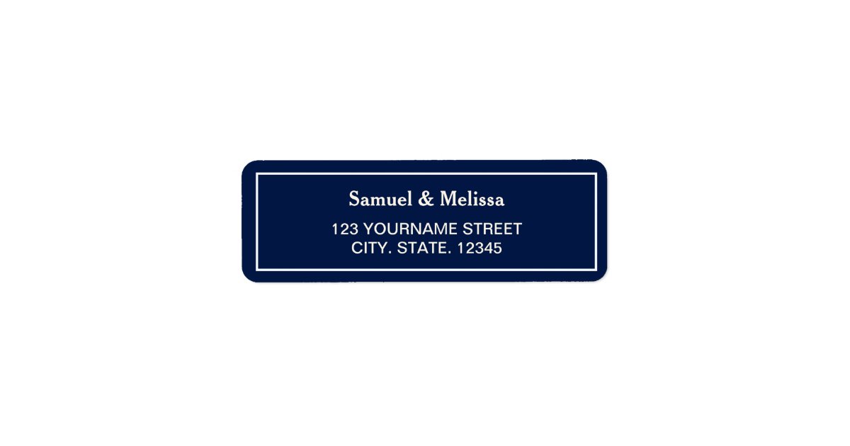 Midnight Blue Wedding Label | Zazzle