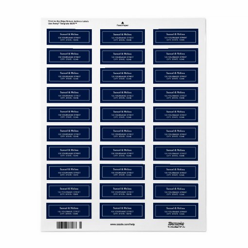 Midnight Blue Wedding Label | Zazzle