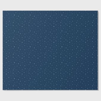Midnight Blue & White Star Pattern Holiday Wrapping Paper | Zazzle