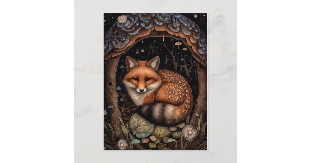 Midnight Fox Postcard | Zazzle