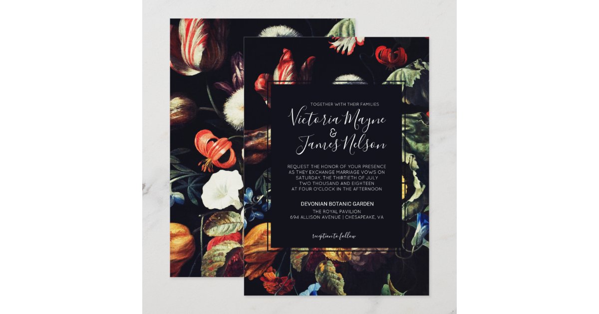 Midnight Garden Wedding Invitation | Zazzle
