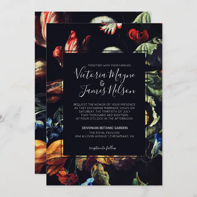 Midnight Garden Wedding Invitation | Zazzle