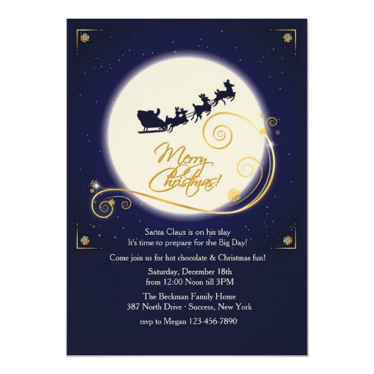 Midnight Glow Christmas Party Invitation | Zazzle.com