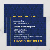 Midnight Gold New Grad Announcement Any Year G201 | Zazzle