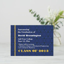 Midnight Gold New Grad Announcement Any Year G201 | Zazzle