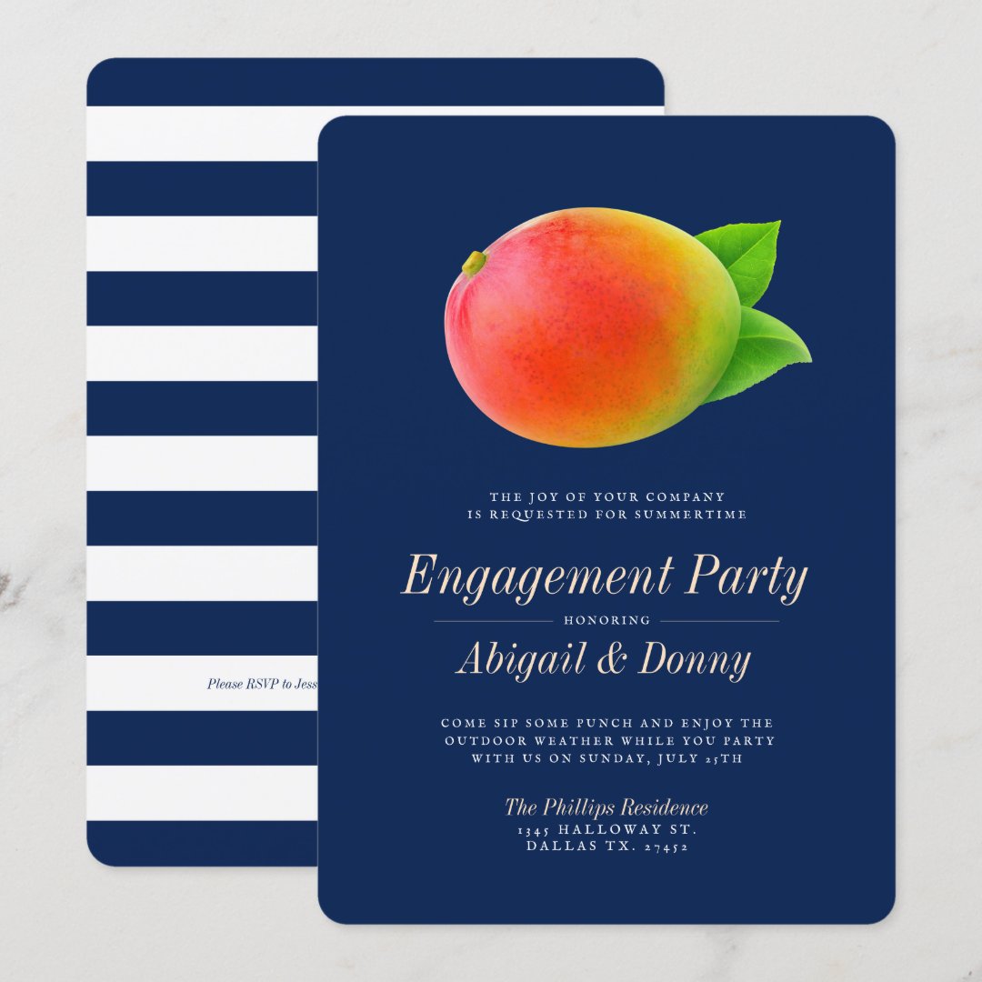 Midnight Mango | Outdoor Engagement Party Invitation | Zazzle