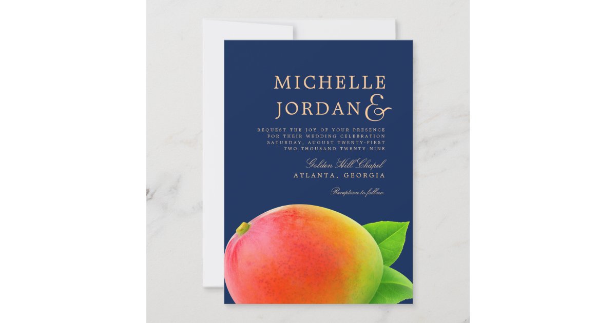Midnight Mango | Wedding Celebration Invite | Zazzle
