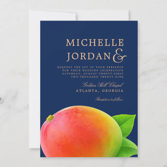 Midnight Mango | Wedding Celebration Invite | Zazzle