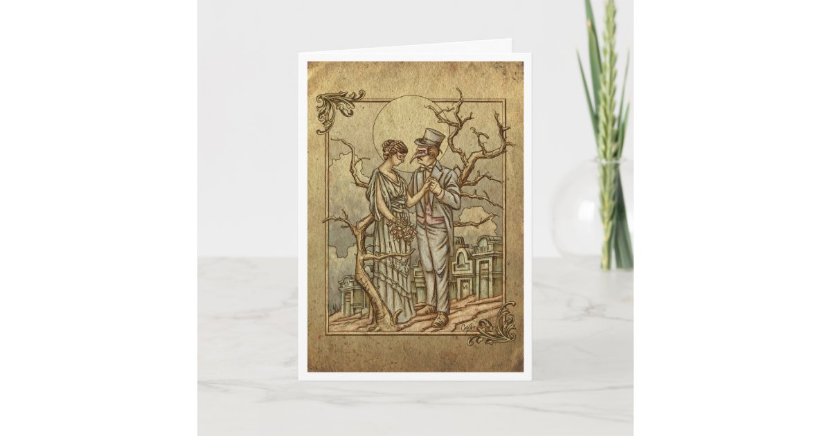 "Midnight Masquerade" (Halloween Poem) Card | Zazzle