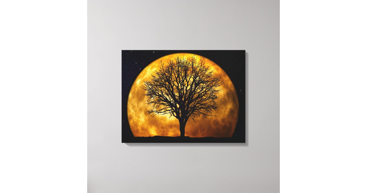 MIDNIGHT MOON CANVAS PRINT | Zazzle