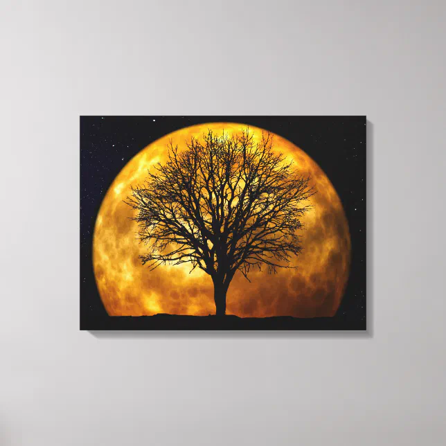 MIDNIGHT MOON CANVAS PRINT | Zazzle