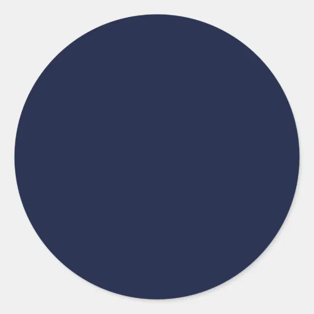 Midnight Navy Blue Solid Color Classic Round Sticker | Zazzle