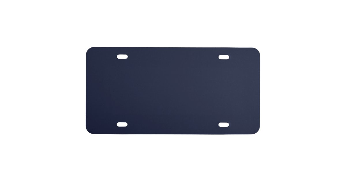 Midnight Navy Blue Solid Color License Plate | Zazzle