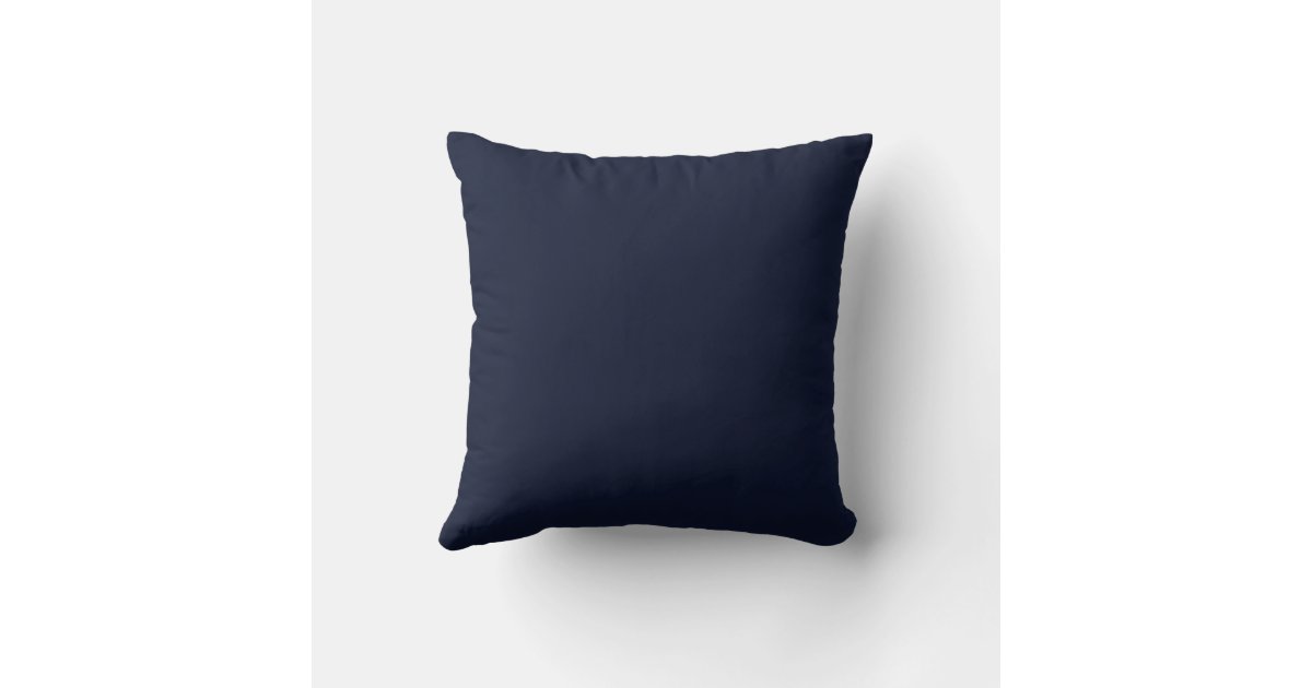 Midnight Navy Blue Solid Color Throw Pillow | Zazzle