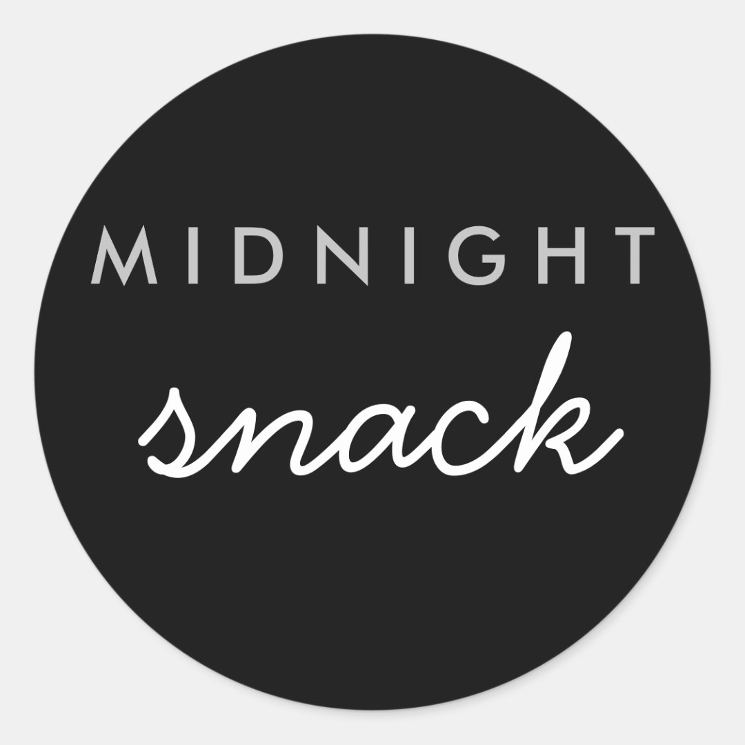 Midnight Snack Sticker Black Silver | Zazzle