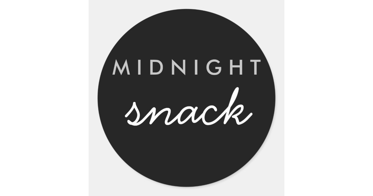 Midnight Snack Sticker Black Silver | Zazzle