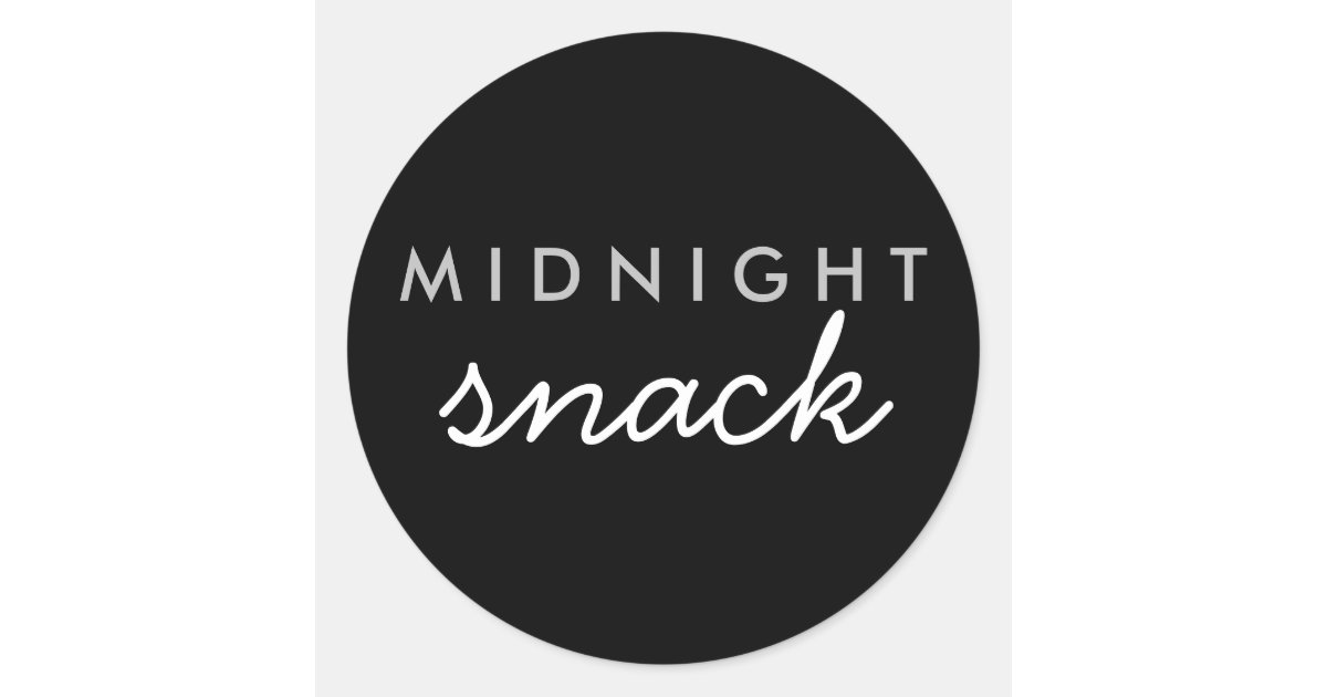 Midnight Snack Sticker Black Silver | Zazzle