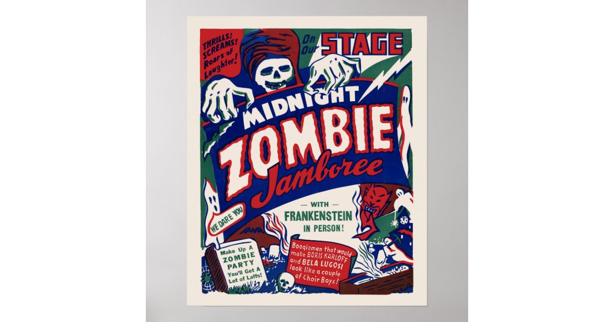 Midnight Zombie Jamboree Spook Show Poster | Zazzle