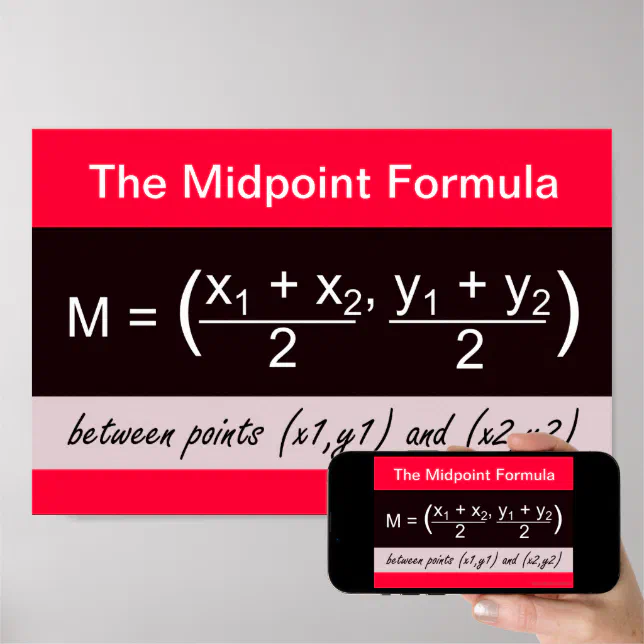 Midpoint Formula Math Poster | Zazzle