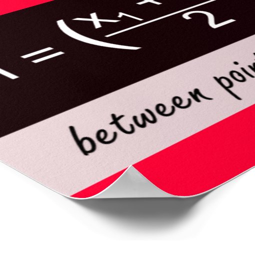 Midpoint Formula Math Poster | Zazzle