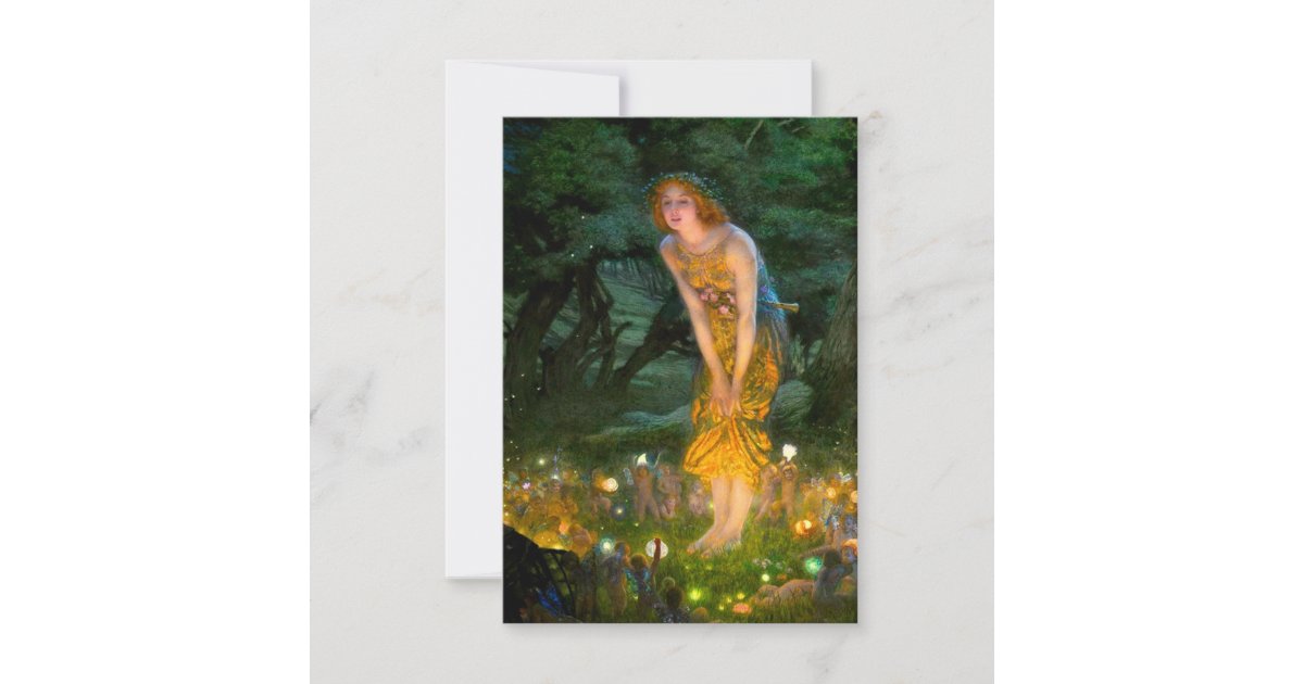 Midsummer Eve Edward Robert Hughes Card | Zazzle