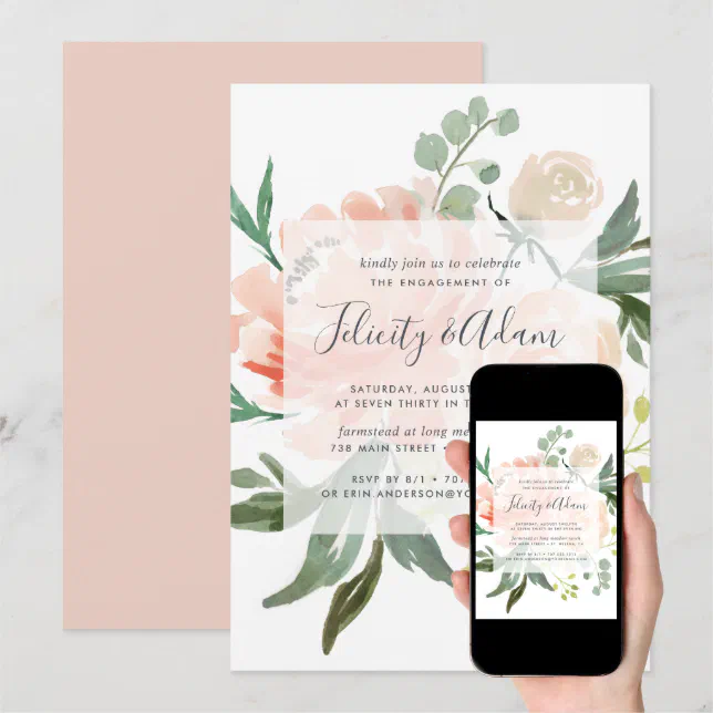 Midsummer Floral Engagement Party Invitation | Zazzle