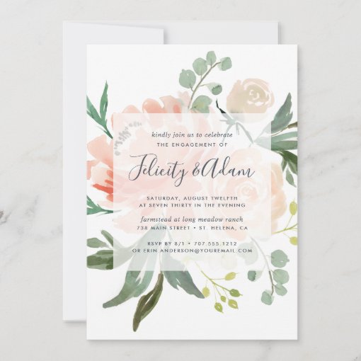 Midsummer Floral Engagement Party Invitation | Zazzle