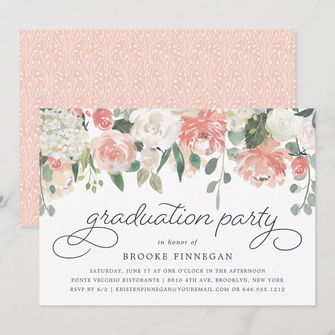 Midsummer Floral Graduation Party Invitation | Zazzle