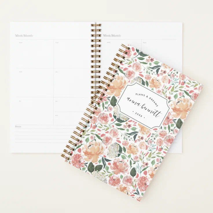 Midsummer Floral Personalized Planner | Zazzle