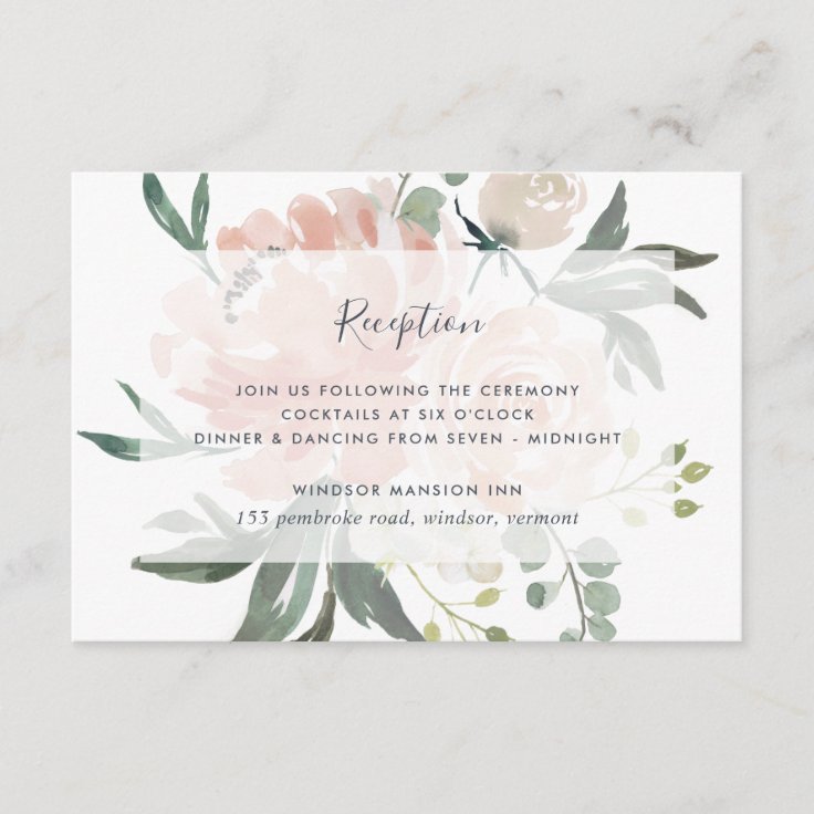 Midsummer Floral Reception Card | Zazzle