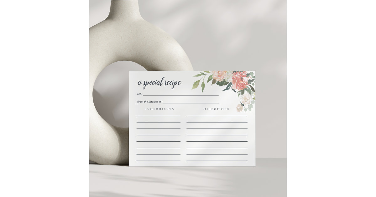 Midsummer Floral Recipe Card | Zazzle