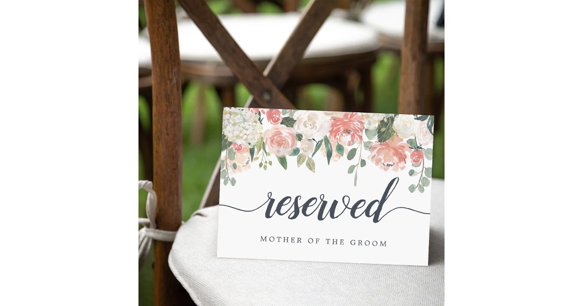 Midsummer Floral Wedding "Reserved" Sign | Zazzle