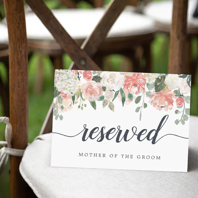 Midsummer Floral Wedding "Reserved" Sign | Zazzle