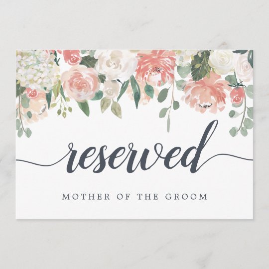 Midsummer Floral Wedding "Reserved" Sign | Zazzle.com