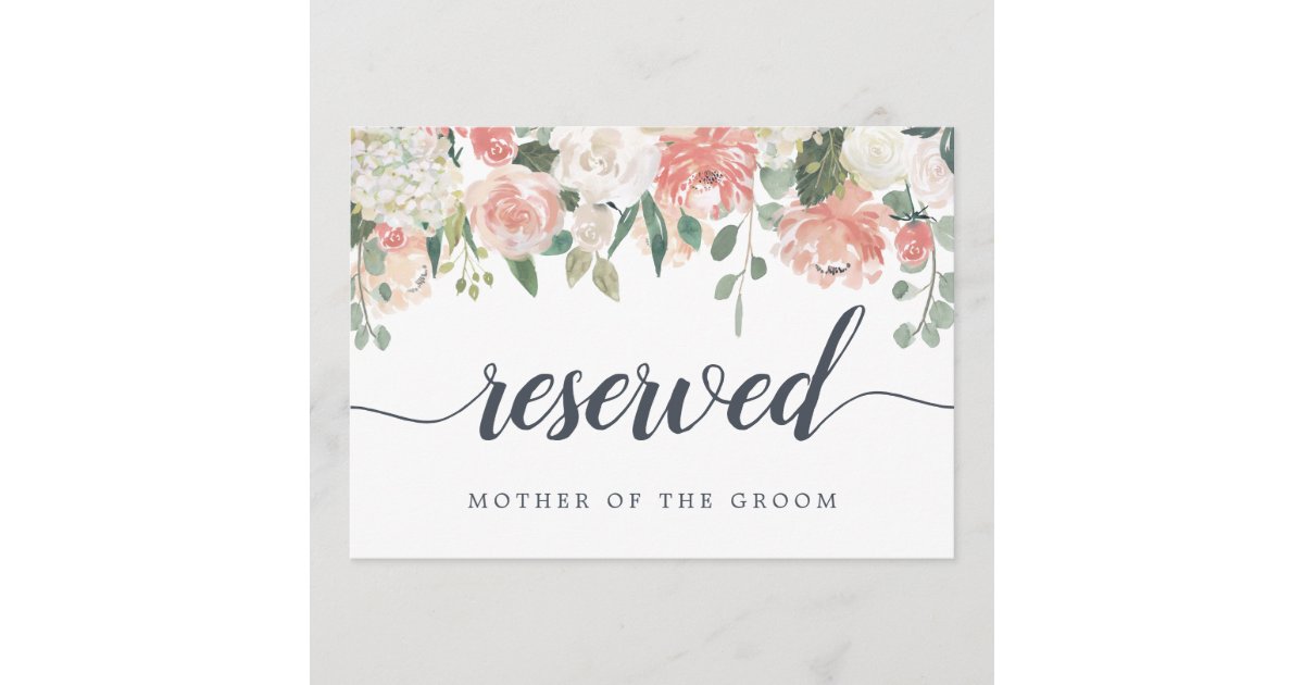 Midsummer Floral Wedding "Reserved" Sign | Zazzle.com