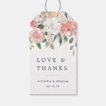 Midsummer Floral Wedding Thank You Gift Tags | Zazzle