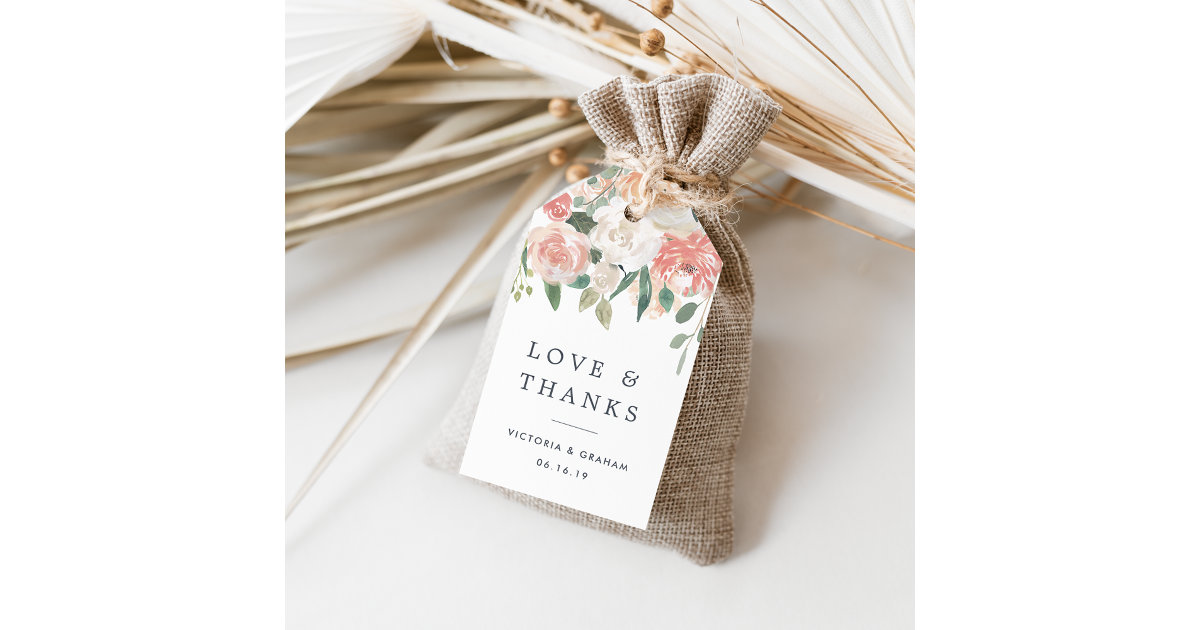Midsummer Floral Wedding Thank You Gift Tags | Zazzle