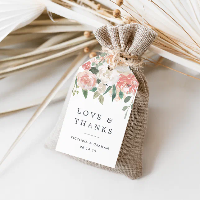 Midsummer Floral Wedding Thank You Gift Tags | Zazzle