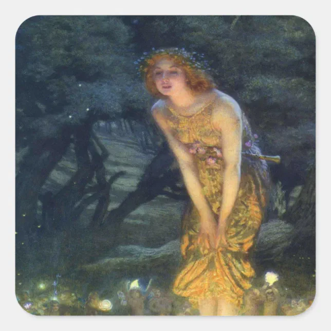 Midsummer Night Fairy Dance Square Sticker | Zazzle