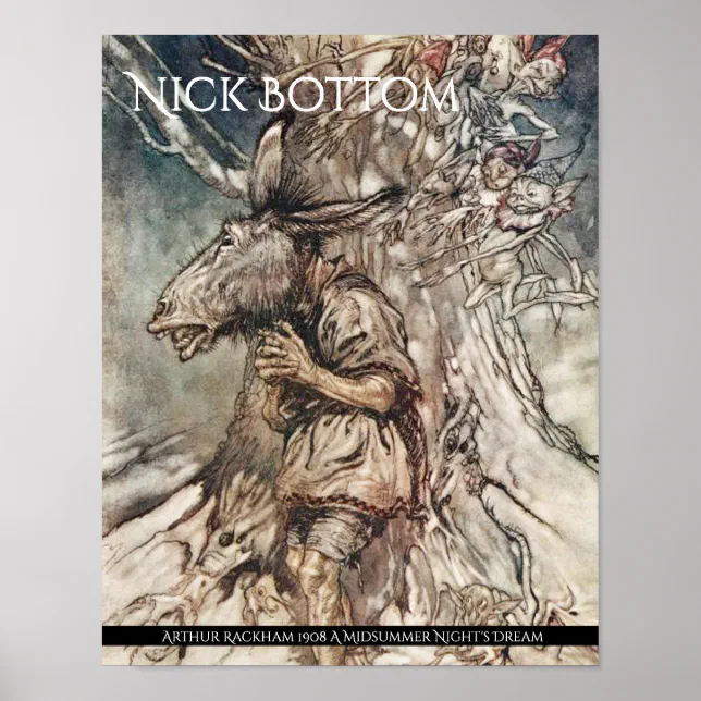 Midsummer Night's Dream Bottom Arthur Rackham Poster | Zazzle