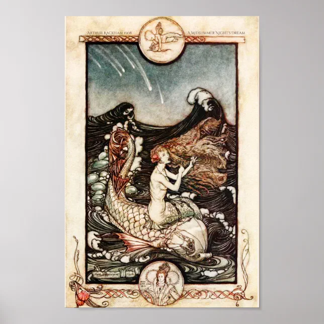 Midsummer Night's Dream Mermaids Arthur Rackham Poster | Zazzle