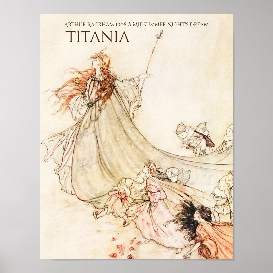 Midsummer Night's Dream Titania Arthur Rackham Poster | Zazzle